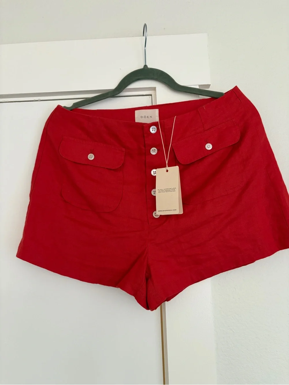 Doen | Shorts | Nwt Den Darling Shortin Scarlet | Poshmark